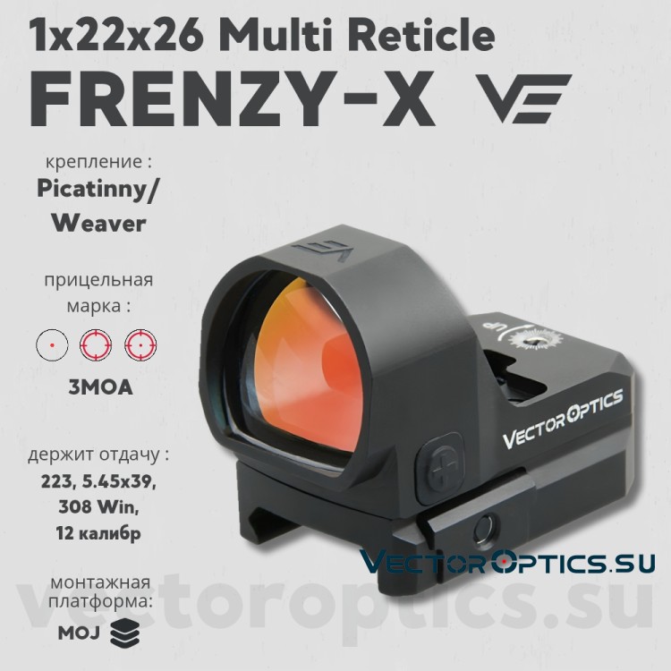 Коллиматорный прицел Vector Optics FRENZY-X 1x22x26 Multi Reticle (SCRD ...